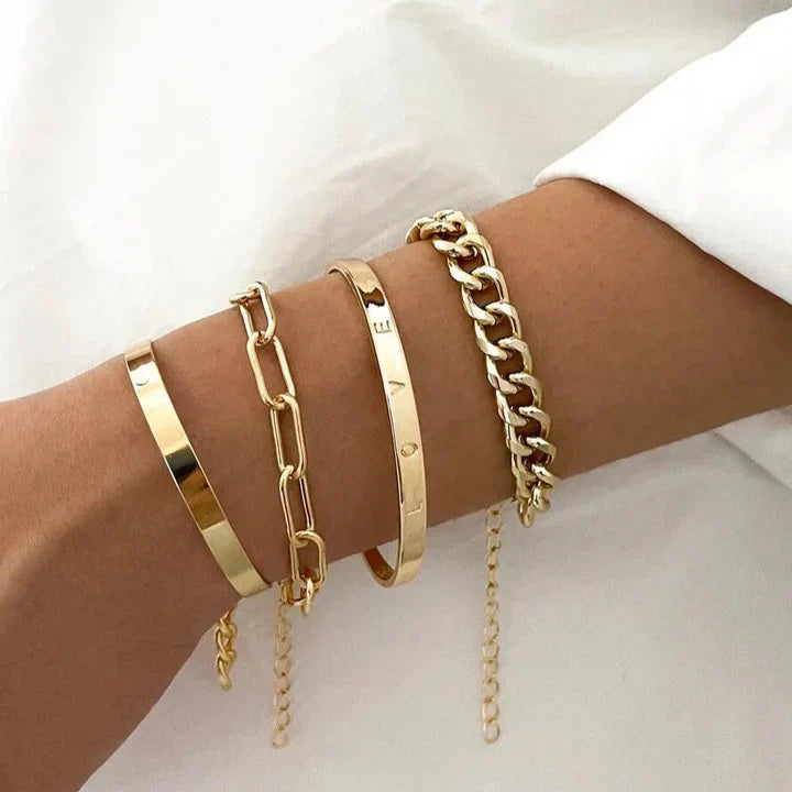 Elan™ | Gold Bracelet Set – Lara & Ethan